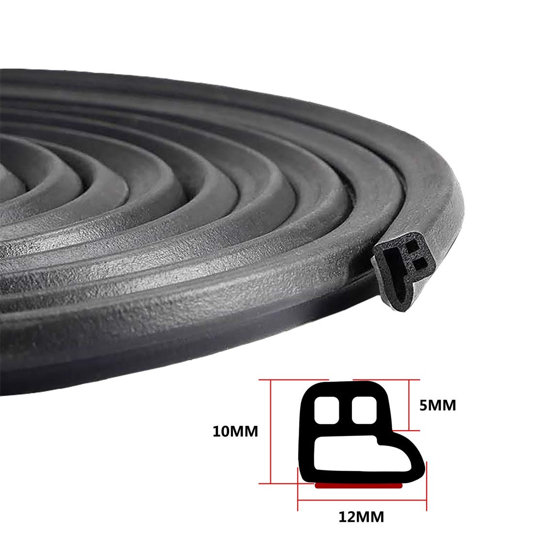 Car Weather Stripping,Universal Self Adhesive Auto Door Rubber Draft Seal Strip,Car Window Door Engine Cover Noise Insulation(47/100 Inch Wide X 2/5 Inch Thick X 33 Feet Long)