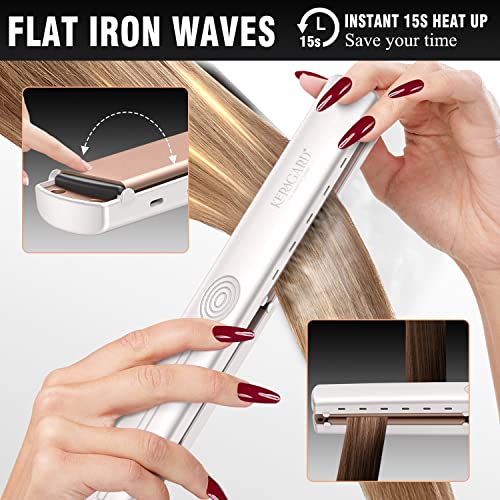 Keragard Hair Straightener,1.25 inch Flat Iron for Hair,Professional Negative Iron Flat Iron with 22 Adjustable Temp,Dual Voltage Flat Iron,2-in-1 Hair Straightener Flat Iron