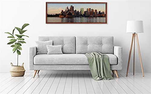Displays2go 40" x 13.5" Extra-Wide Format Picture Frame, Wood Molding - Dark Brown Finish (PNFA40135W)