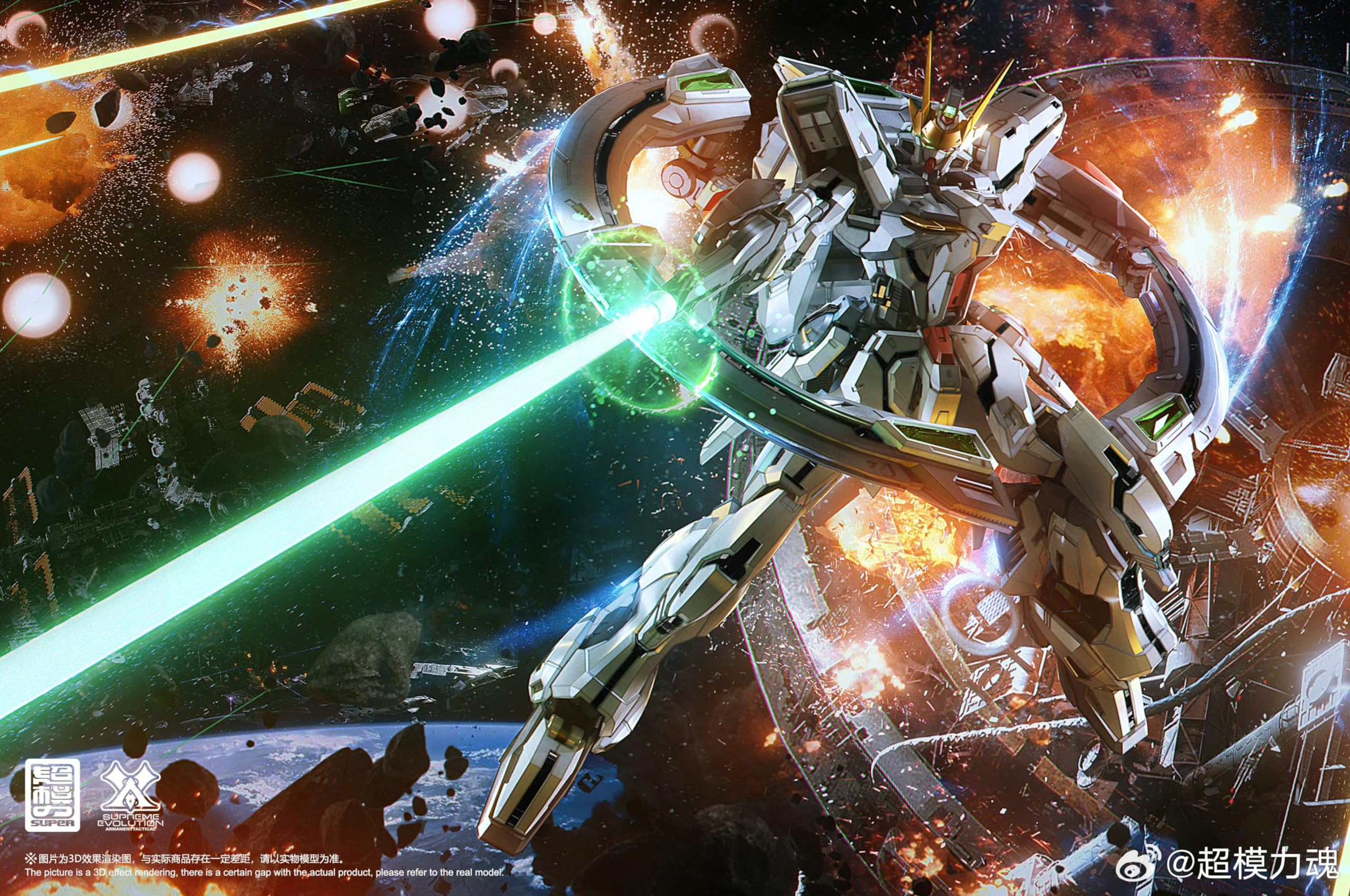 Funtasy Planet Action Figures 1/100 Scale Model Kits for Adults Eternal Star-Glory Assembly Model Mecha Model Kit Articulated Figures Assembled Mode, White, CMLH-01