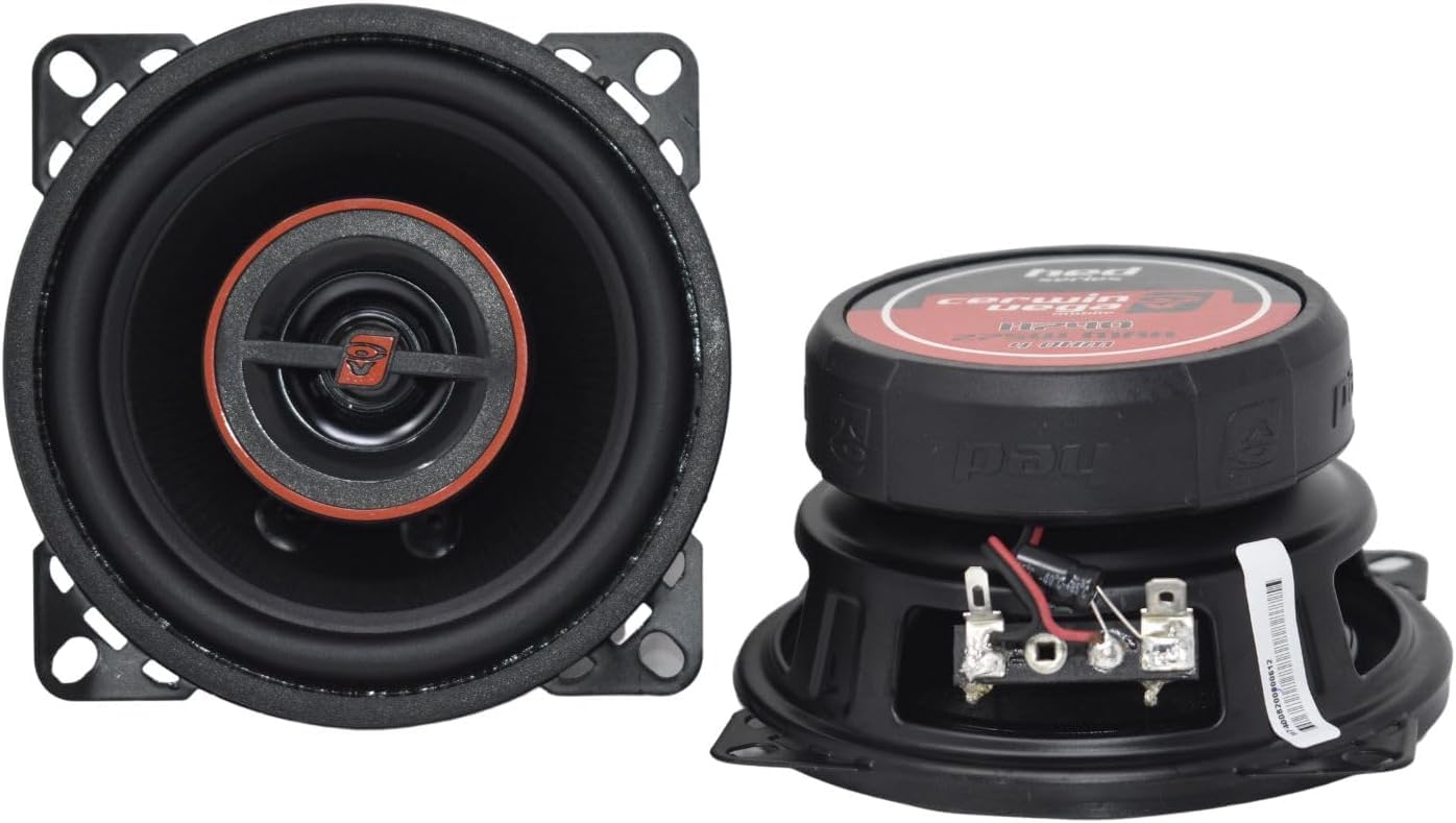 CERWIN-VEGA! HED Series 4" 2-Way Coaxial Speakers, 4Ω Impedance, 30W RMS, High-Performance Car Audio System, Durable Stamped Steel Frame, Graphite Cone, PEI Tweeter for Superior Sound H740