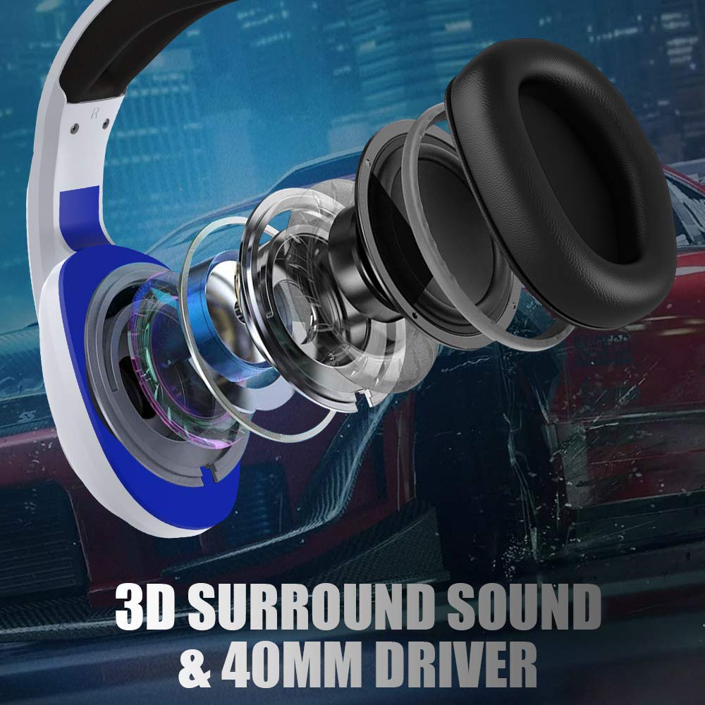 Diswoe PS5 Headset, Gaming Headset 3.5mm Wired Over-Head Stereo Headphone with Mic Microphone Volume Control for PS4 PS5 PC Tablet Laptop Smartphone Xbox One