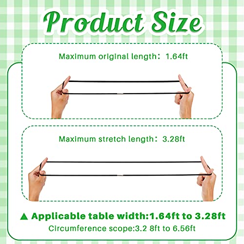 Riakrum Table Bungees Tablecloth Strap Band Tablecloth Bungee Cord to Hold Down Table Cloth for Outdoor Tables Kitchen Tables Picnic Camping Wedding Party (4 Pcs,Normal Size)