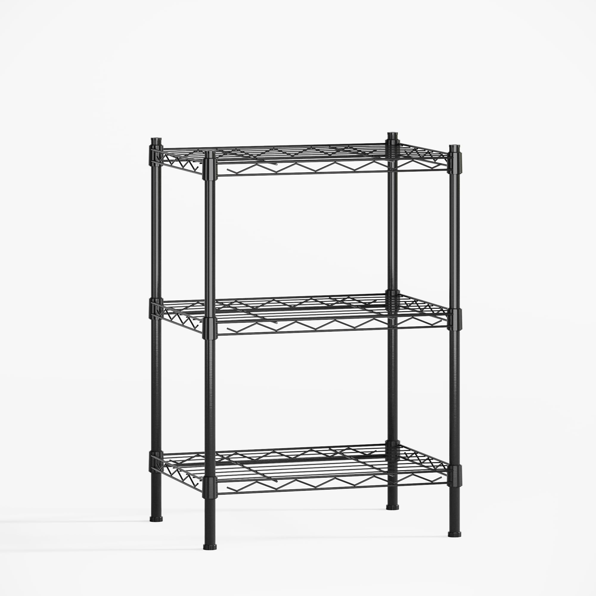 FUNWAY Adjustable 3 Tier Metal Storage Rack Heavy-Duty Wire Shelves, Durable Steel Kitchen Storage Rack, Shelf Organizer for Garage, Laundry, Pantry, and Small Spaces Quick Assembly, 330 lbs Capacity