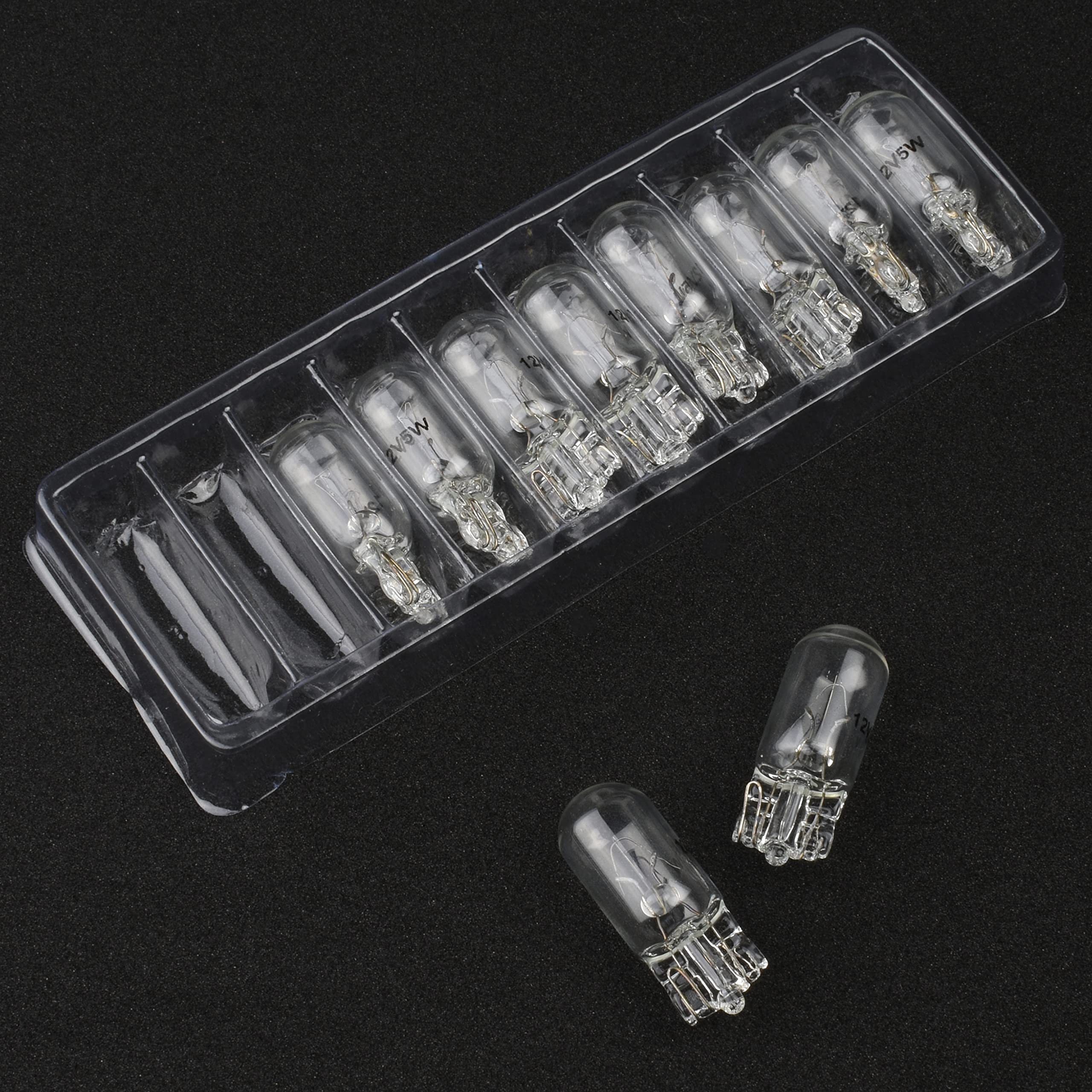 Diximus Landscape Light Bulbs 5W - Krypton 12V T3-1/4 Small Light Bulb Low Voltage Wedge Base Bulbs W5W for Landscape, RV and Cabinet Lighting T10 Clear Bulbs - 10 Pack