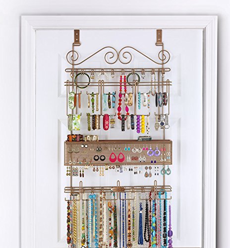 Longstem Organizers Over the Door, Wall Jewelry Organizer #7100 in Bronze, Holds Over 300 Pieces