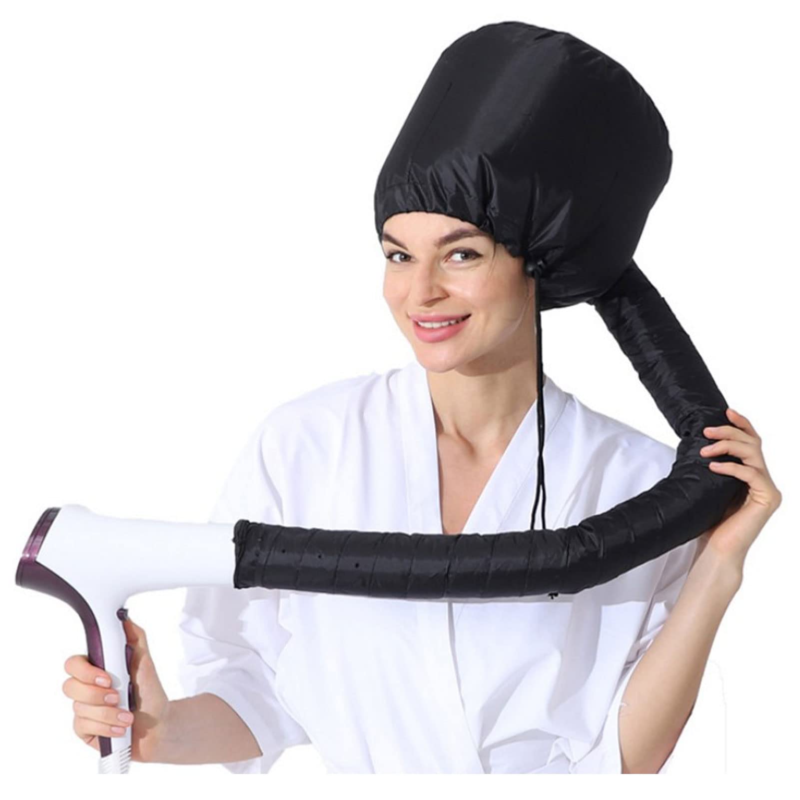 EZIIS Soulta Satin Diffuser Drying Cap,Deep Uniform Heating Cap,Used for Hair Styling, Deep Conditioning and Dryer Curly Hair,Speed Up Full Hair Drying for All Head Shapes (Black)