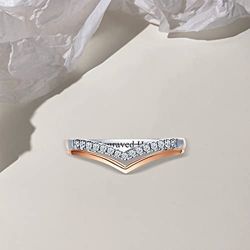 DIYA Sterling Silver Moissanite Diamond Two-Tone Engagement Ring Personalized Custom Promise Wedding Stacking Ring (6.0)