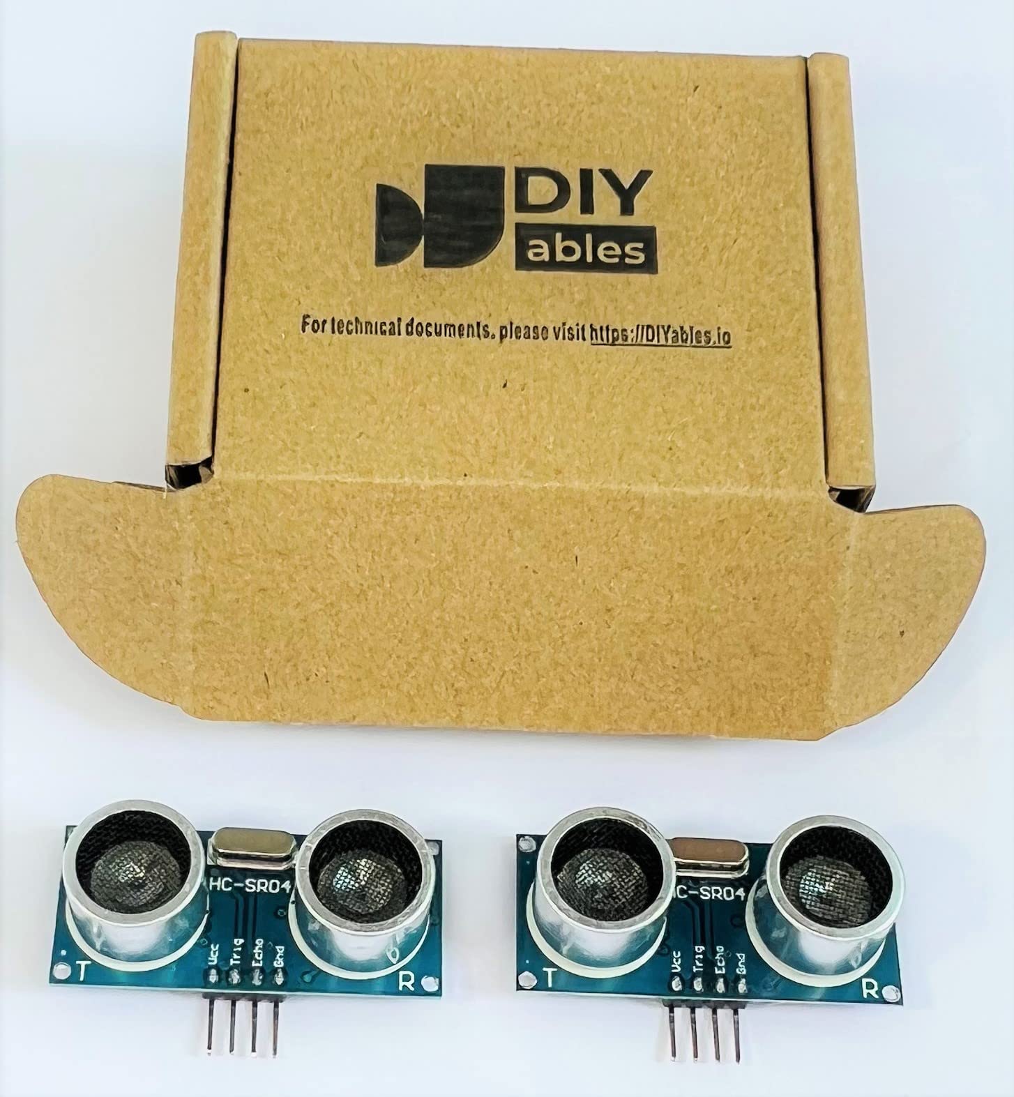 DIYables 2pcs HC-SR04 Ultrasonic Sensor for Arduino, ESP32, ESP8266, Raspberry Pi