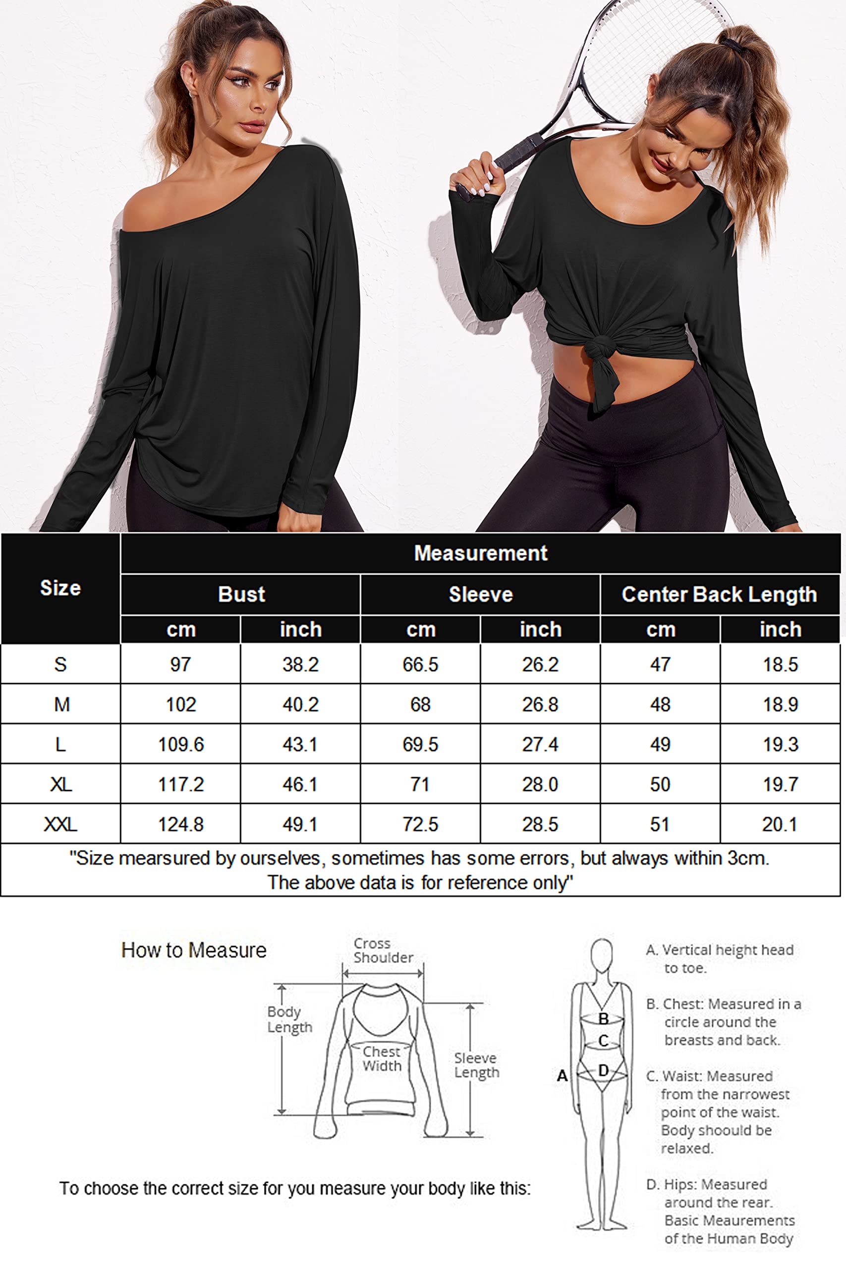 Cute Long Sleeve Workout Shirts for Women Loose Fit Open Back Athletic Yoga Gym Running Tops