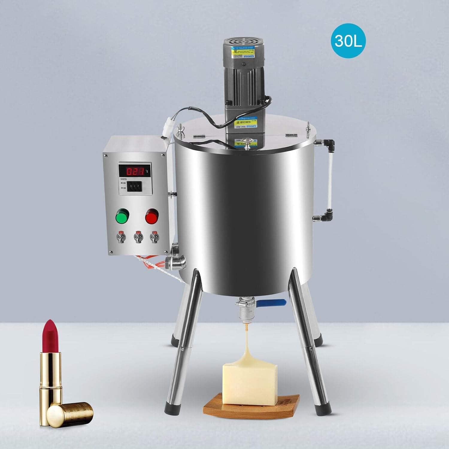 Filling machine for cosmetics, 8-gal/30L Automatic Bottle Filling Machine, Adjustable Stainless Steel Paste Liquid filling Machine, 20-45 Bottle/min, Lipstick Filling Machine, Shampoo Cosmetic Honey