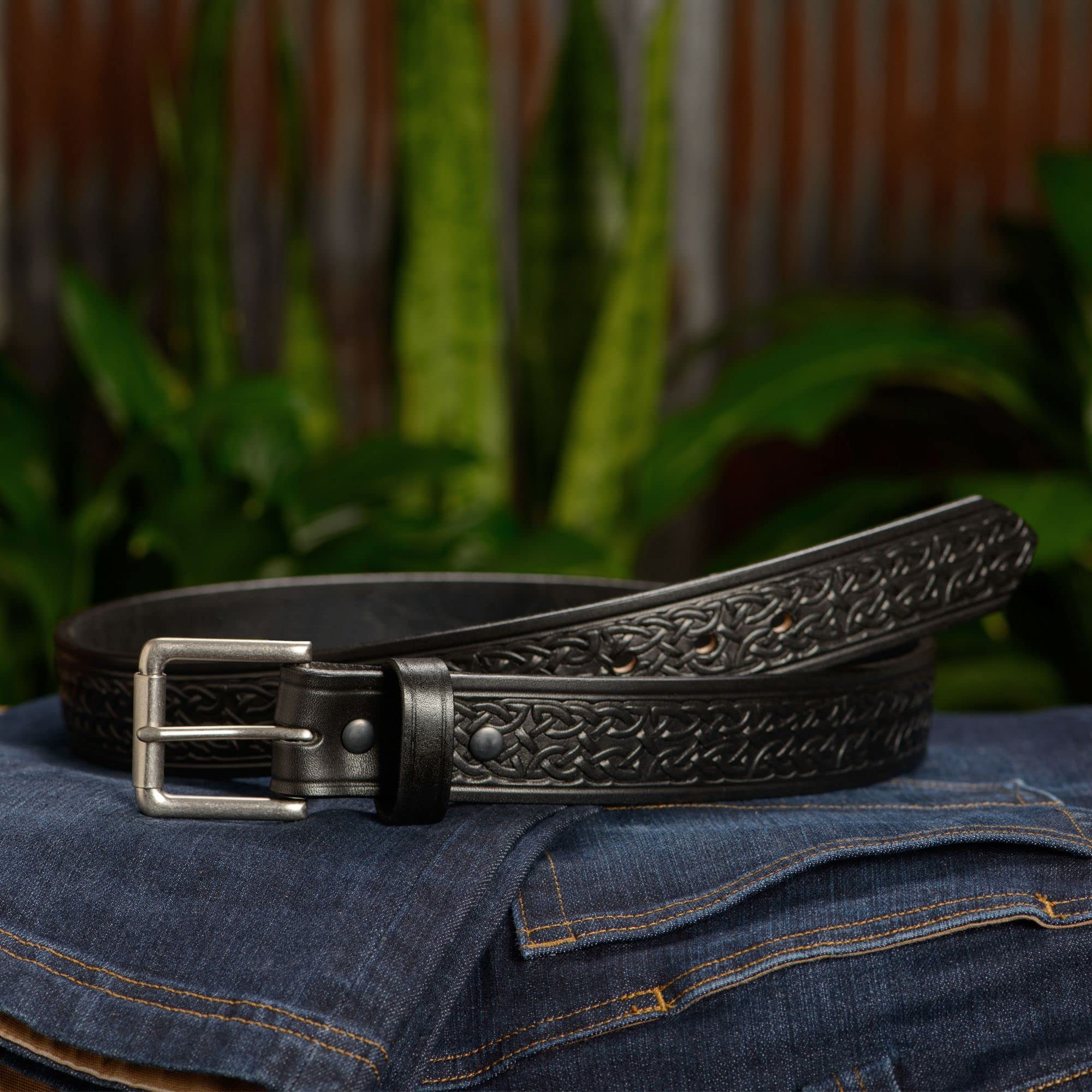 Bullhide Belts Mens Leather Belt for Work, Casual, Dress 1.50" Wide, Black, 38"