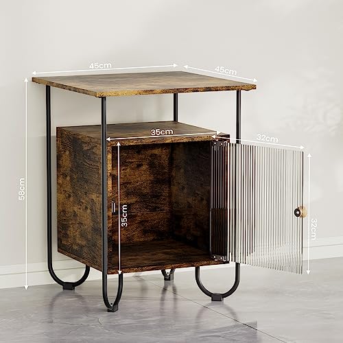 LiebeRen End Table,Large End Table,Nightstand,Side Table, Side Tables Bedroom,Mid Century Modern Nightstand,Vintage Style.
