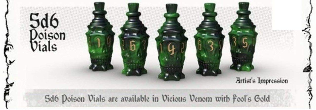 Poison Vials Venom Green 5 D6 Dice