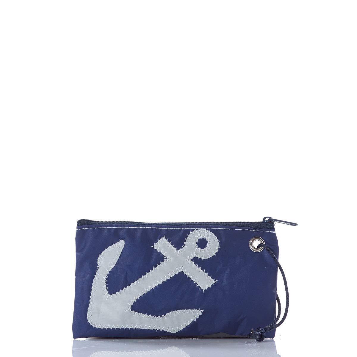 Sea Bags Recycled Sail Cloth Rose Gold Anchor Wristlet Zip Top Wristlet Clutch Zippered Wallet with Strap