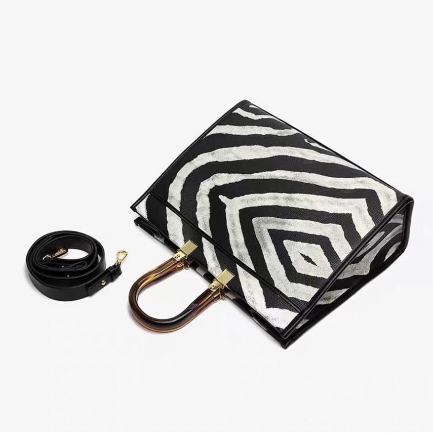Designer Zebra Cross Bag, Black and White Zebra