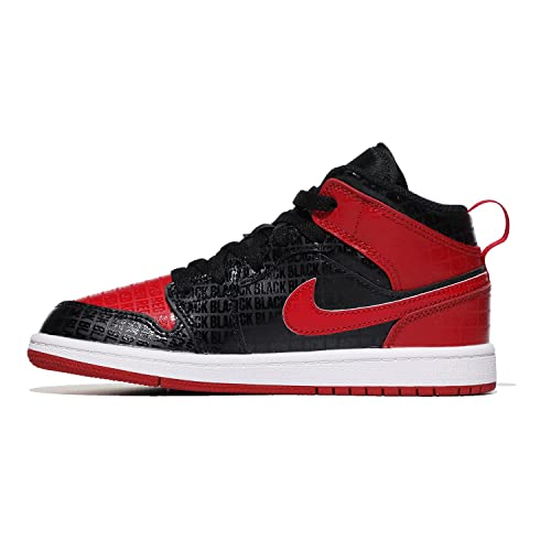 Jordan Boy's 1 Mid SS (Little Kid) Black/Gym Red/White 11 Little Kid M