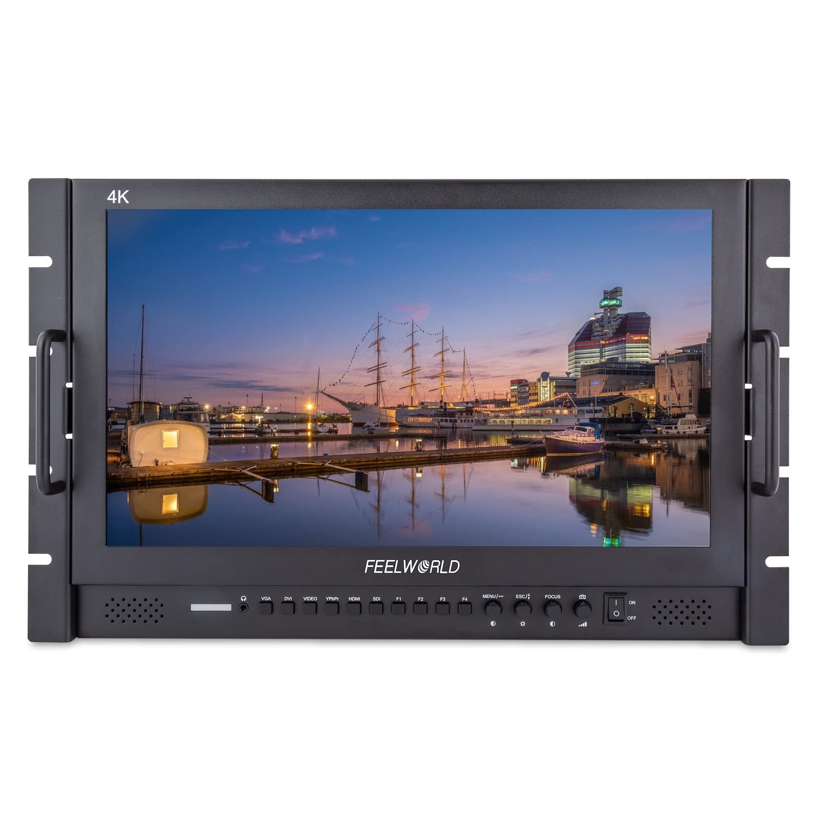 FEELWORLD P173-9HSD-RM 7RU 17.3 Inch Rack Mount Broadcast LCD Director Monitor with Full HD 1920×1080 3G-SDI HDMI YPbPr Input and Output