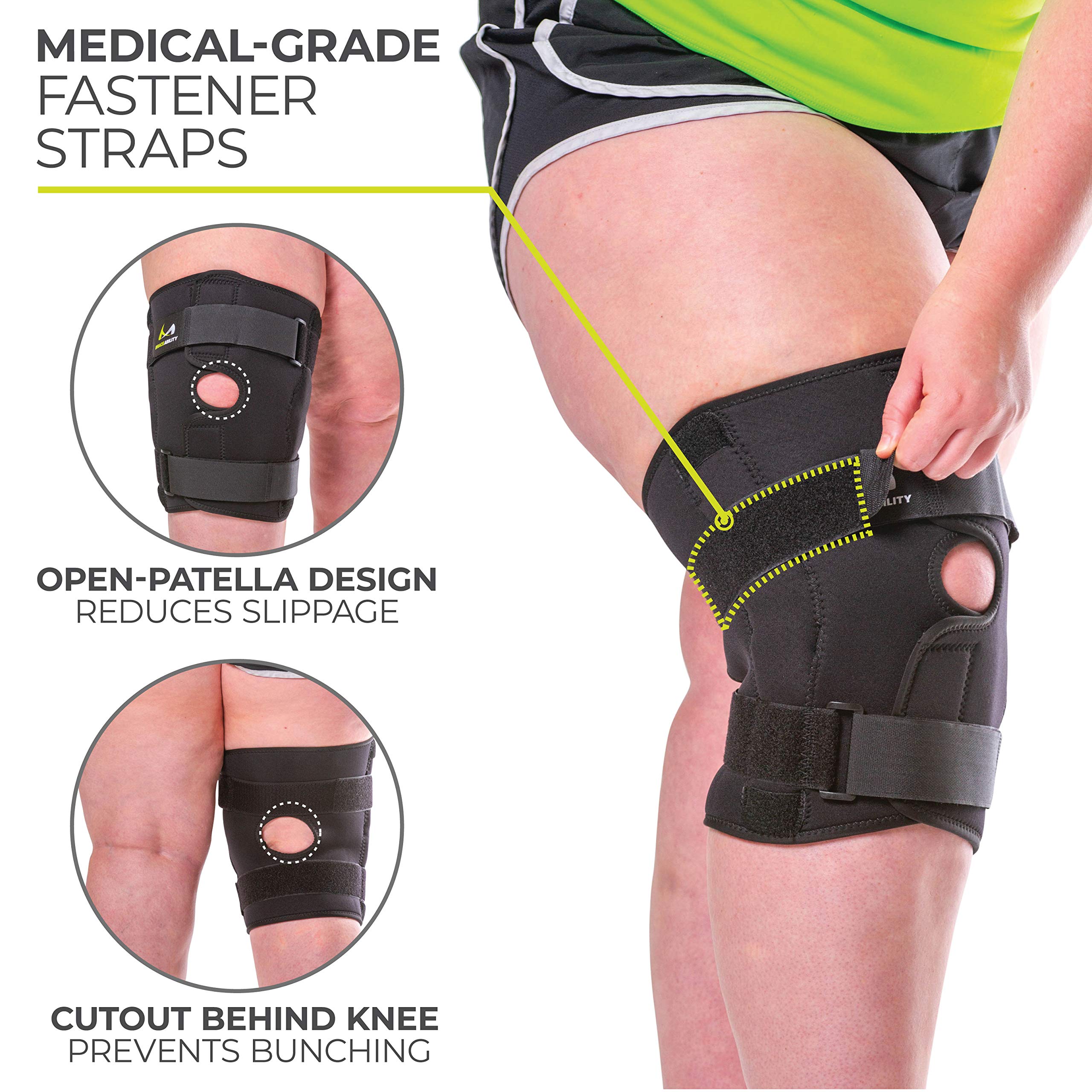 BraceAbility Plus Size Knee Brace - Bariatric Hinged Wraparound Sleeve for Extra-Large Legs and Obese Thighs to Support Meniscus Tears, Arthritis Pain, Tendonitis, Ligament Injuries and Sprains (6XL)