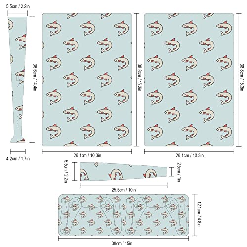 Cute Salmon Fish Full Protective Skin Cover Design Wrap Decal Sticker Compatible with PS5 Digital Edition Console and Controller
