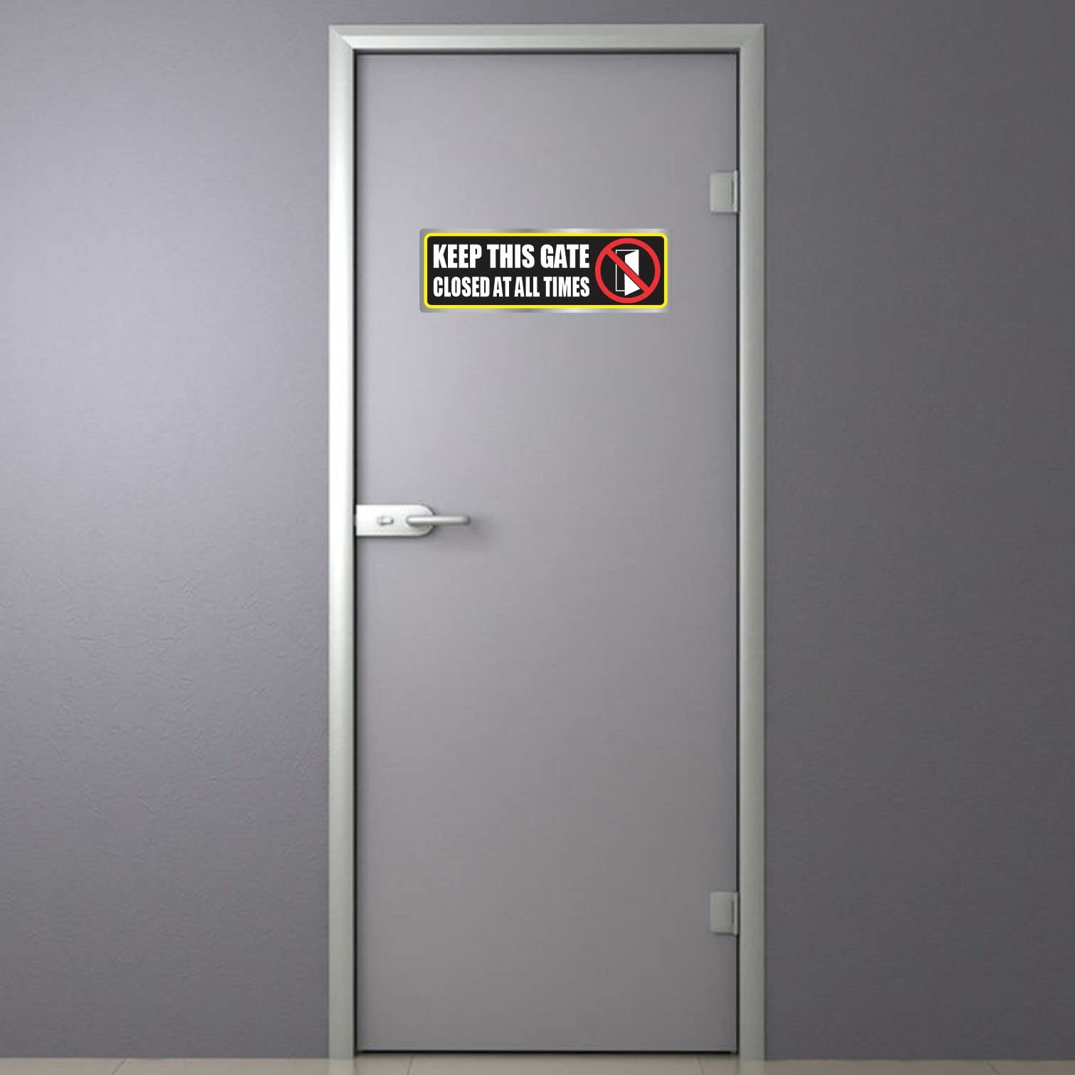 Keep Gate Closed at All Times Sign Sticker - (Pack of 12) 9" x 3" Large Matte Finish Laminated Vinyl Decals Door Warning Labels