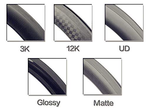 Carbon Bike Rims 700C Clincher 23mm Width 38/50/60/88mm Depth Rim Set for Road Bicycle Black (60mm)