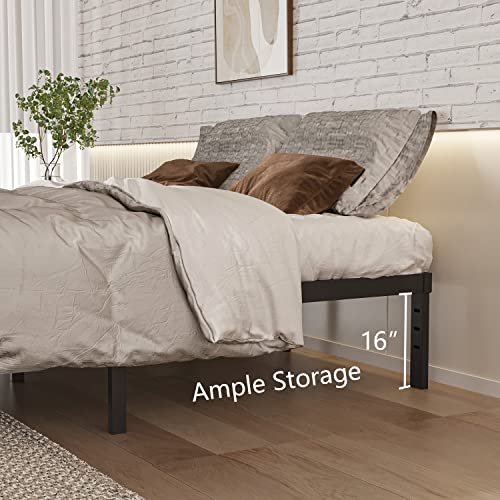 Oliway Full Bed Frame, 18 Inch Tall Metal Platform Bed Frame, Heavy Duty 3500lbs Steel Slat Support, Easy Assembly, Noise Free, No Box Spring Needed, Mattress Foundation, Underbed Storage Space