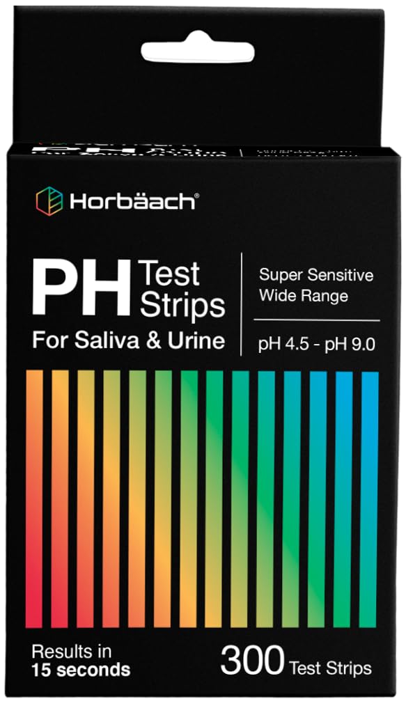 Horbäach PH Test Strips for Urine and Saliva Testing | for Women and Men | 300 Count