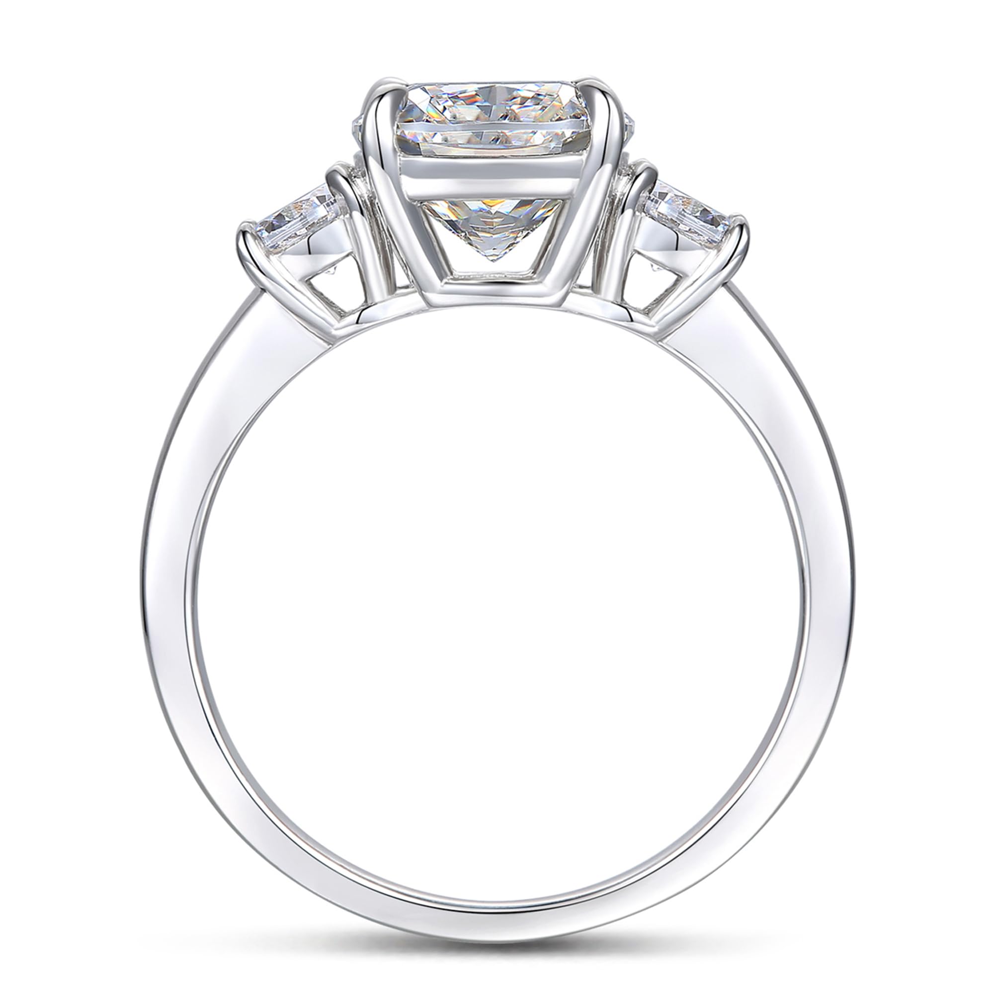 CGSRING 3 Carat Cushion Cut Moissanite Rings, 3 Stone Cushion Cut Moissanite Engagement Ring for Women (7)