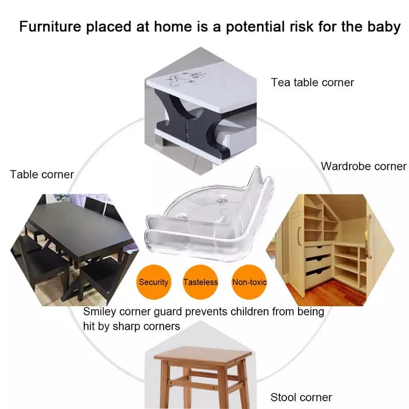 Furniture Edge Bumper Guards- Toddler/Baby Safety Table Corner Protector Covers- Transparent Adhesive Gel- 12 Pack