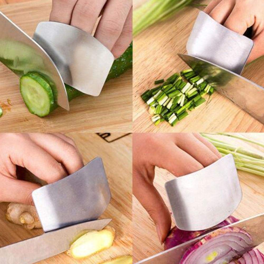 Finger Guards for Cutting,Stainless Steel Finger Protector for Cutting Food, Kitchen Tool Thumb Guards for Chopping,Potato, Butter, Lettuce, Cutter Grater Vegetable Slicer,Knife Cutting Protector