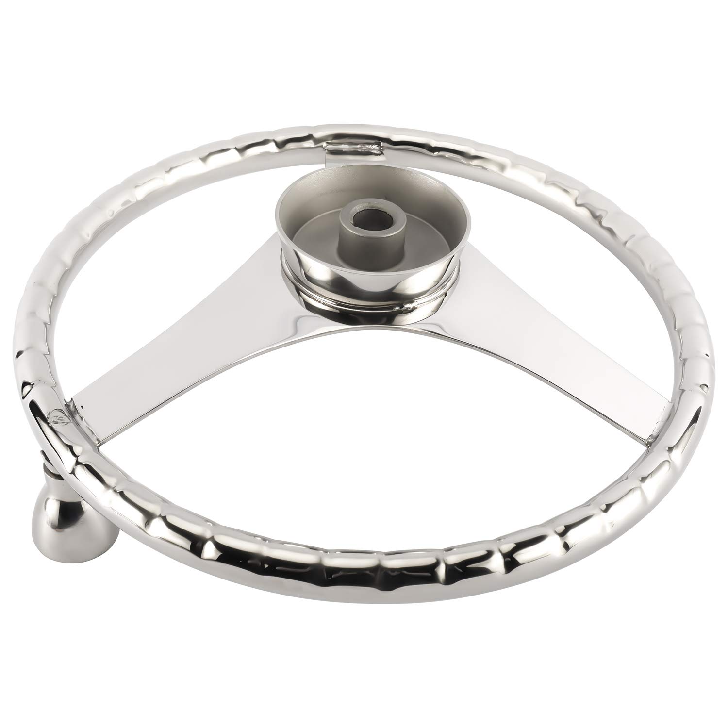DasMarine Stainless Steel 15-1/2" Sport Wheel Boat Steering Wheel With Control Knob,Fit 3/4" Shaft,7/8" Rim Size