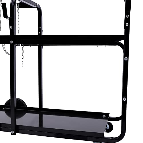 Futchoy Welding Trolly Cart，2-Tier Welding Cart Welder Portable Heavy Duty for Plasma Cutter Arc with Tank Storage Trolley Workshop Organizer