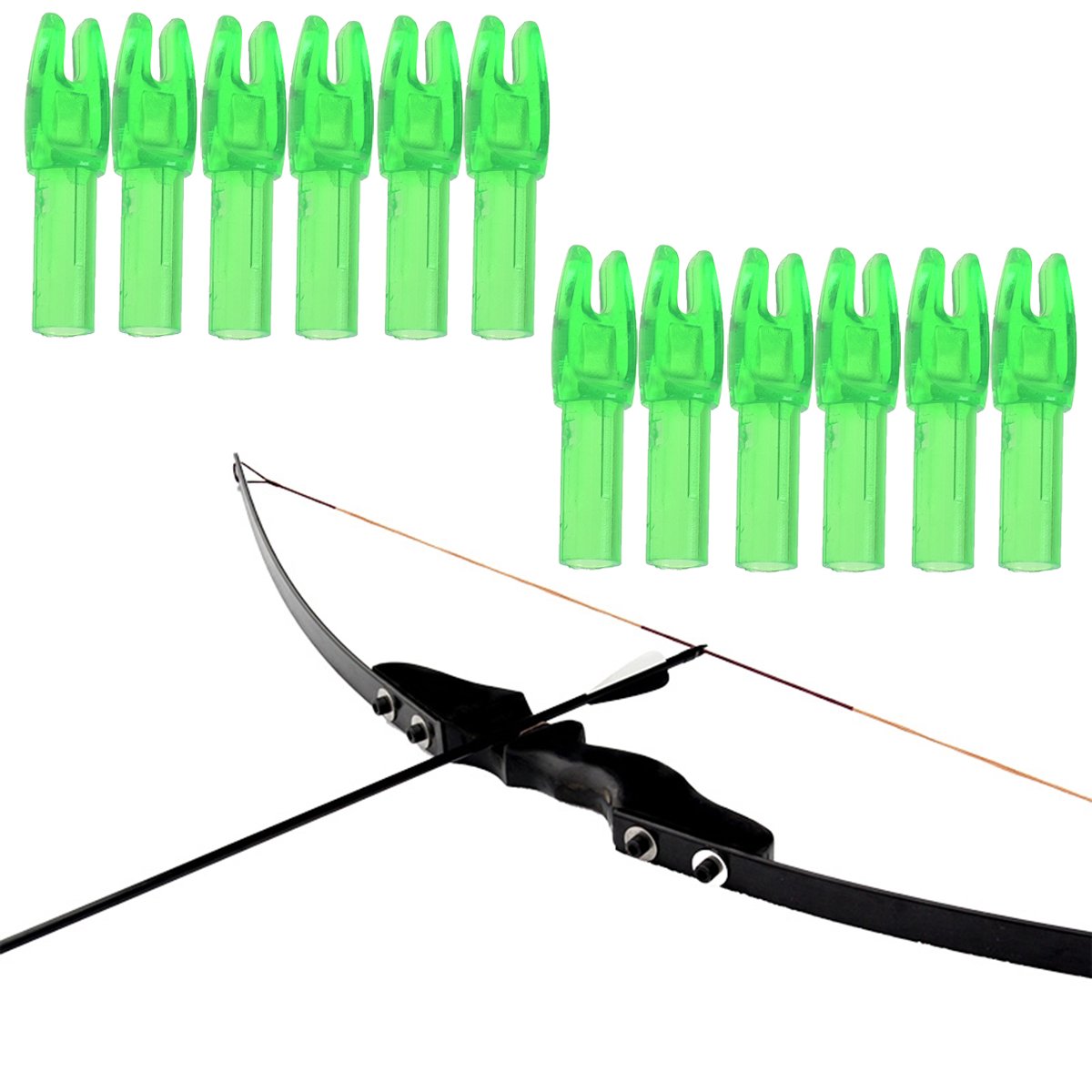 Cosmos Pack of 12 PCS Plastic Archery Arrow Nocks Insert Tail