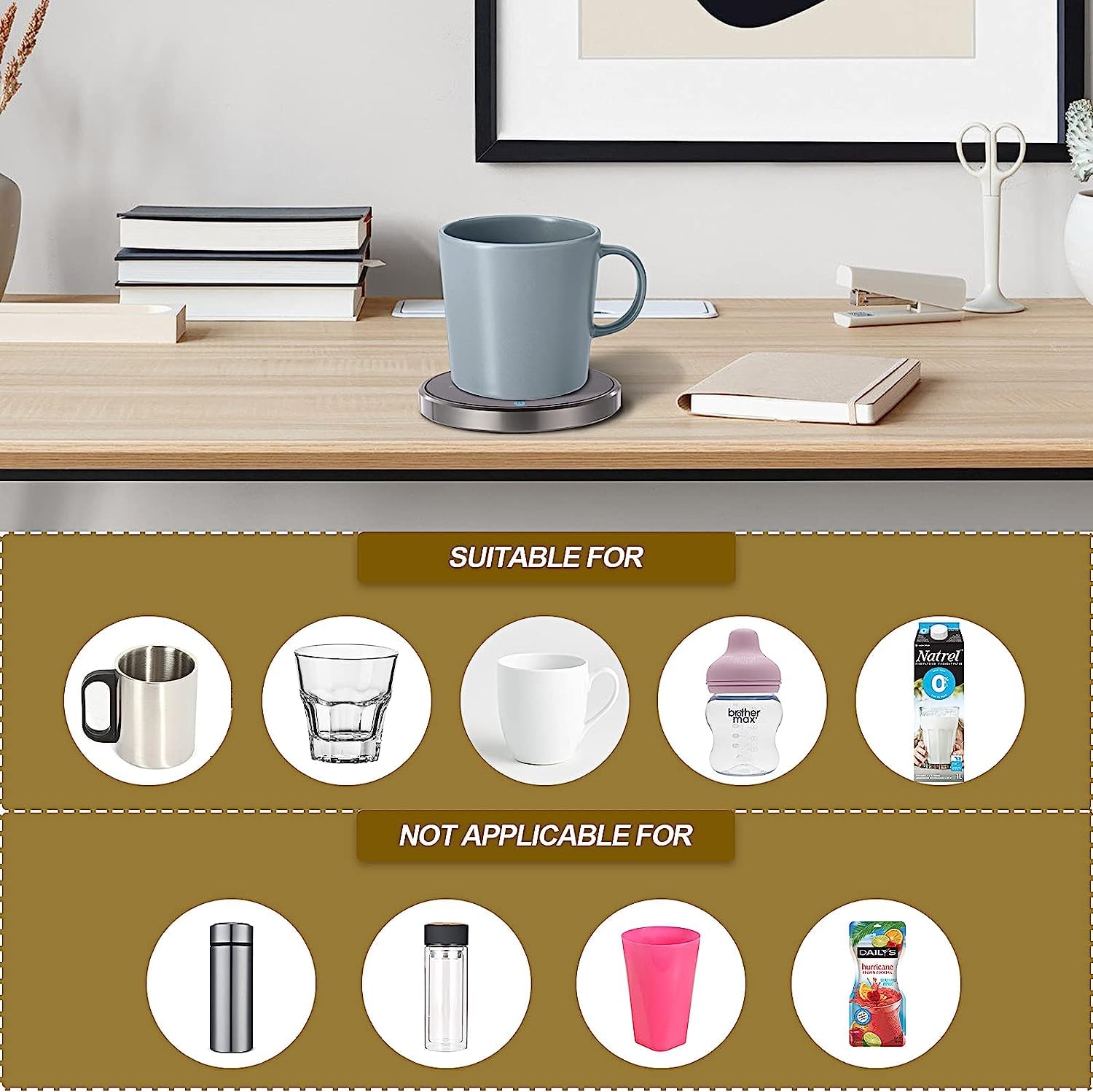 Coffee Mug Warmer, JYYRC Coffee Warmer for Desk, Electric Coffee Warmer for Office Home Use Beverage Warmer for Heating Coffee, Beverage, Milk, Tea and Hot Chocolate