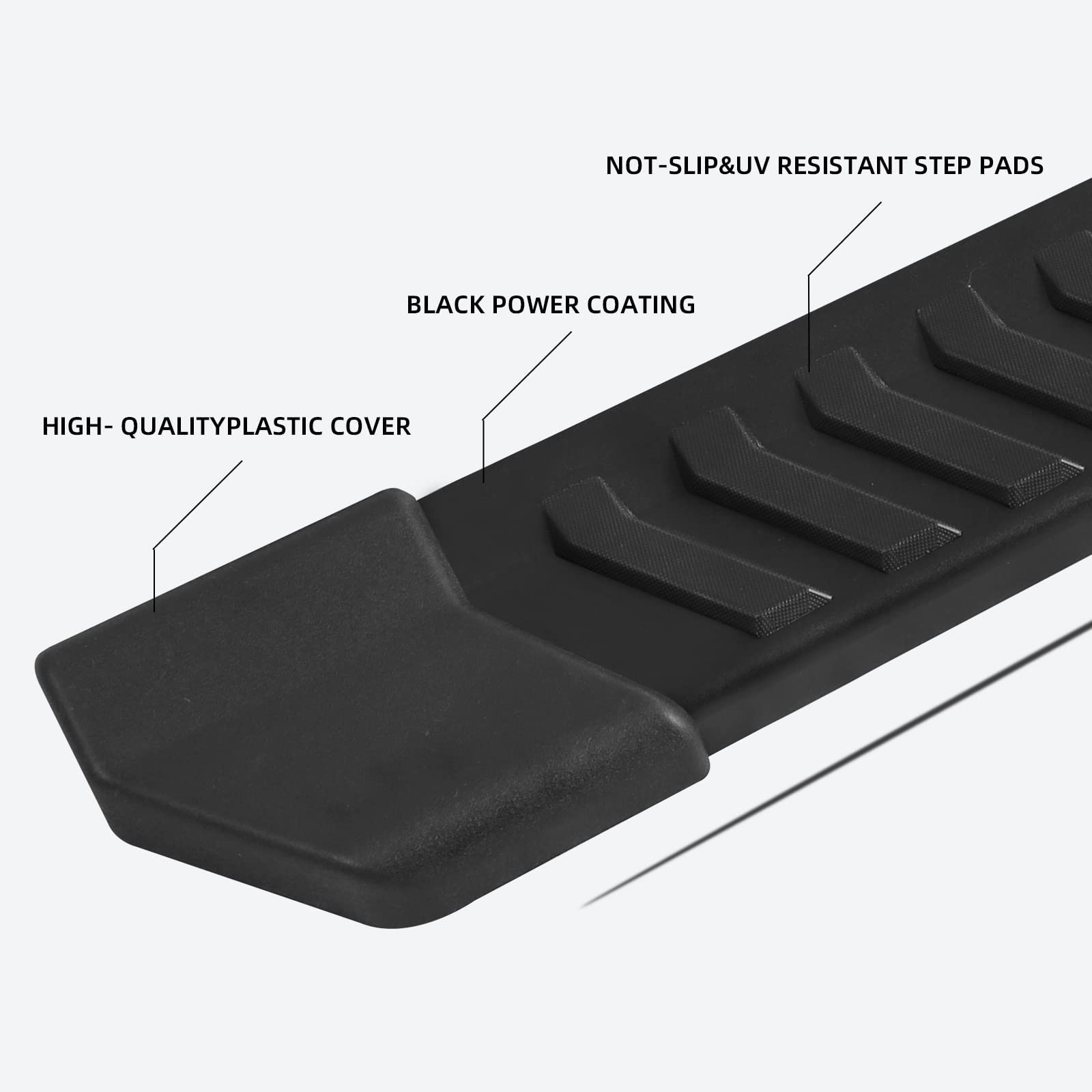 COMNOVA Pair Running Board Nerf Bar Compatible with 17-24 Ford F250 Superduty Crew Cab(4 Full Size Doors) Rocker Slider Side Steps,Width 6 Inches V Style.with OE Style Brackets.