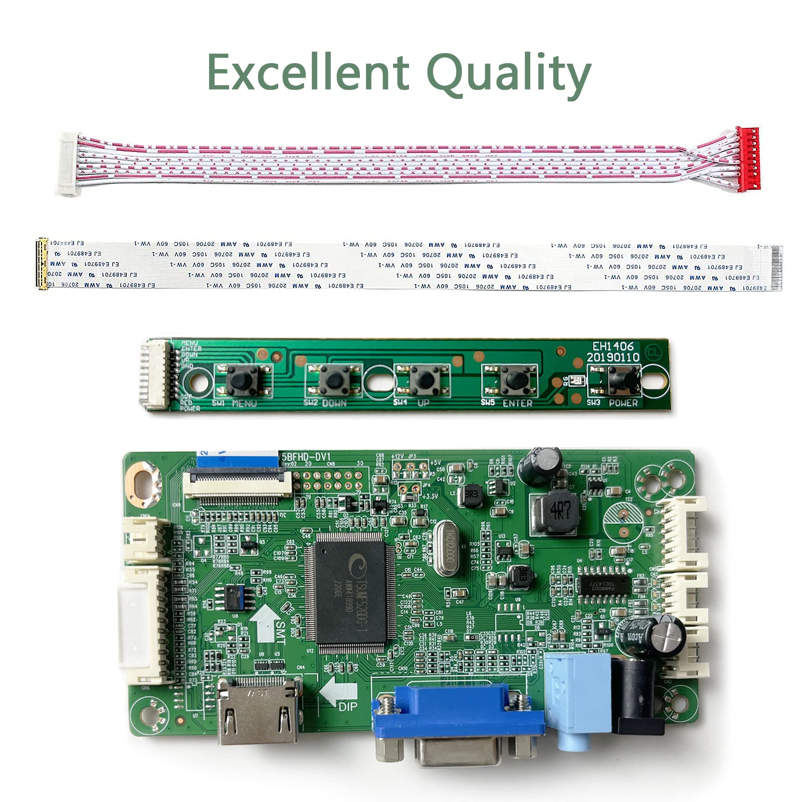 Displayers HDMI-VGA LCD Controller Board Display Driver Board 30Pin EDP for 1366x768 N133BGE-E51 N133BGE-EAB N133BGE-EAA N133BGE-E31 11.6'' 13.3'' LCD Screen