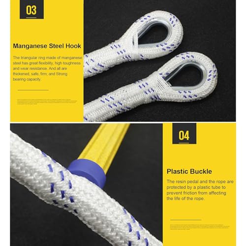 Fire Escape Rope Ladder - Safety Emergency Ladders, Soft Ladder with Hooks, for Home Climbing Fire Escape Reusable (Size : 5M)