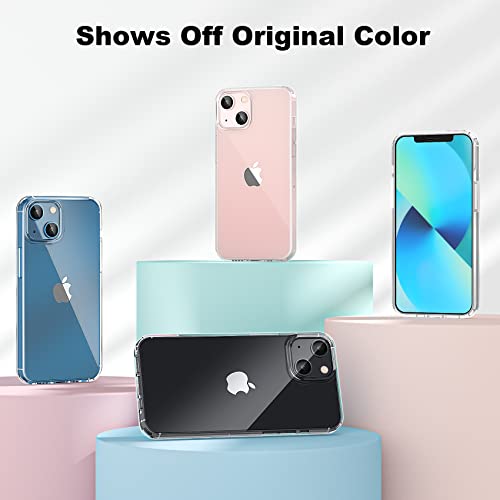 JJGoo Compatible with iPhone 14 Case Clear, Soft Shockproof Protective Slim Thin Phone Bumper Cover Transparent Phone Case