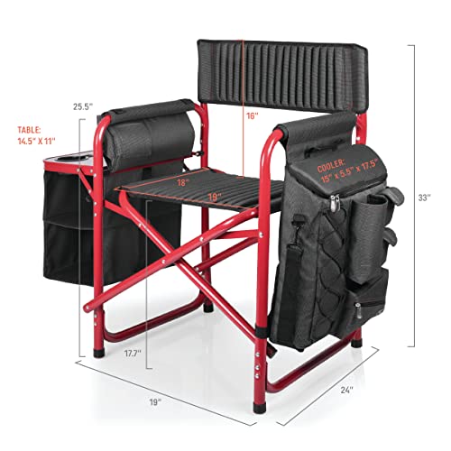 ONIVA - a Picnic Time Brand Fusion Original Design Outdoor Folding Chair, Gray with Red Frame , 33 x 7 x 21