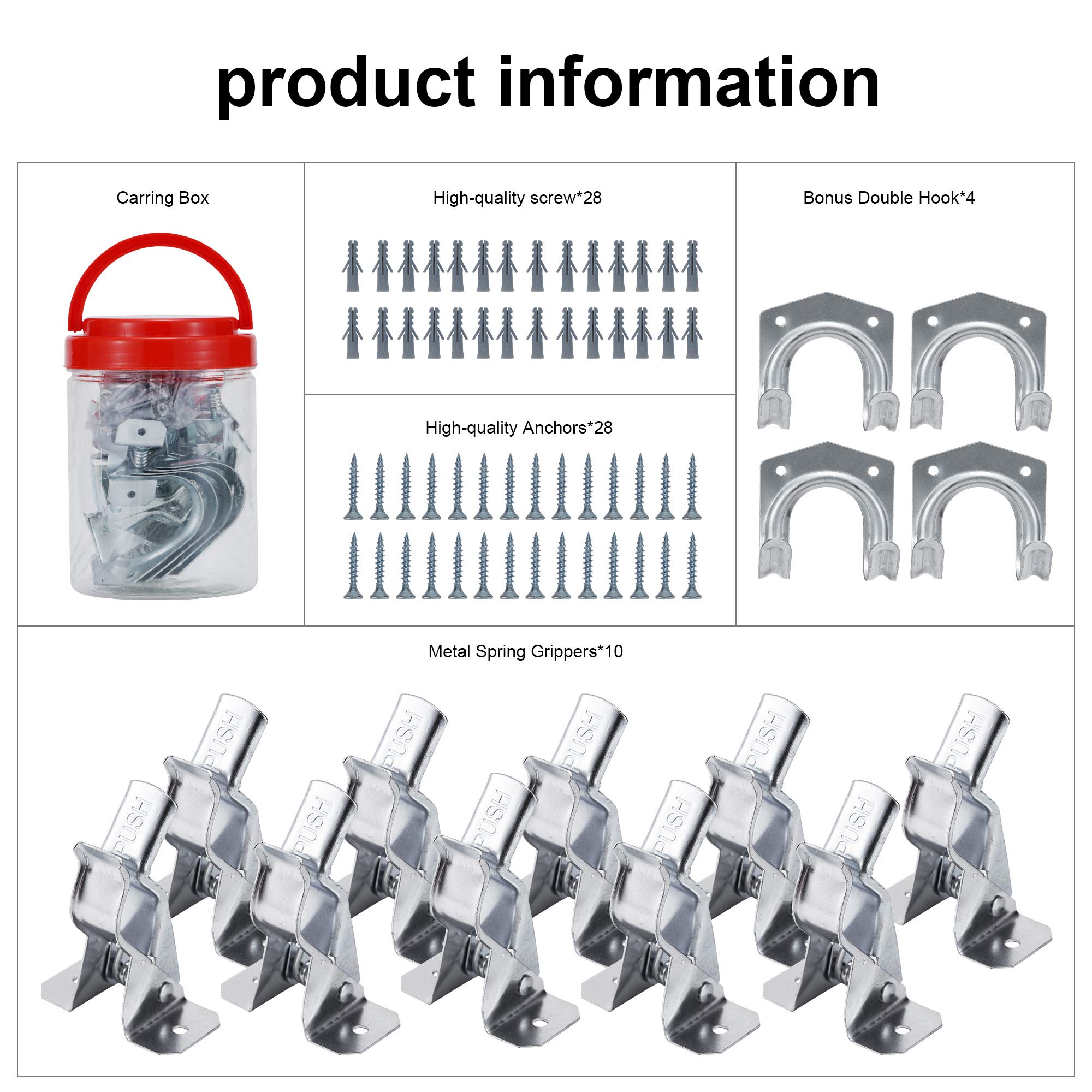 Shovel Holder, Mop and Broom Holder Heavy Duty Metal Wall Mounted Broom Utility Hooks Tool Hanger for Warehouse, Garden,Sheds,Garage -14PACK