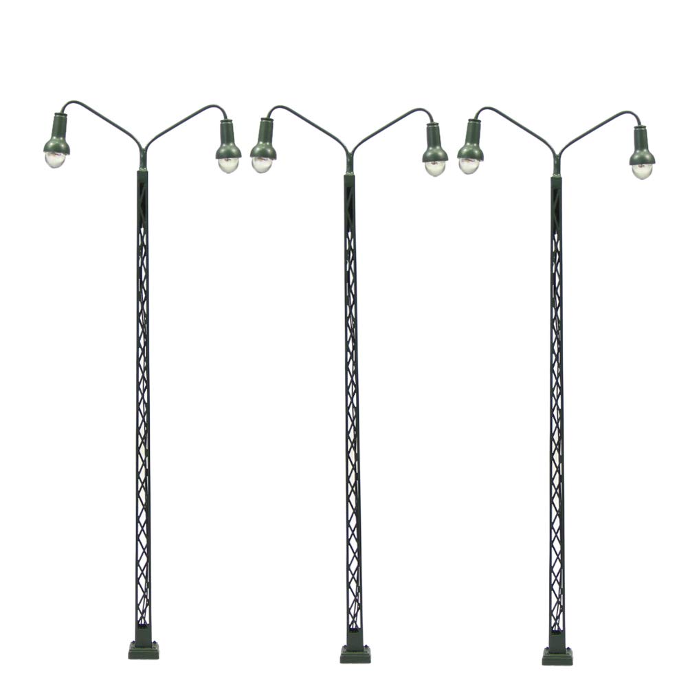 LQS41 3pcs Model Railway Operating Lights Lattice Mast lamp 13.8cm or 5.43inch Track Light HO Scale LED Lights Model Building kit