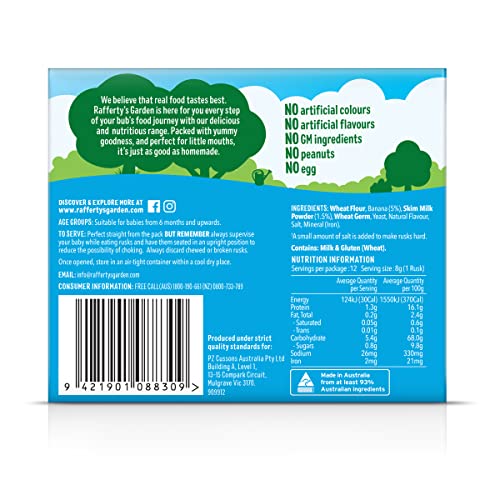 Rafferty's Garden Banana Milk Teething Rusks 100g