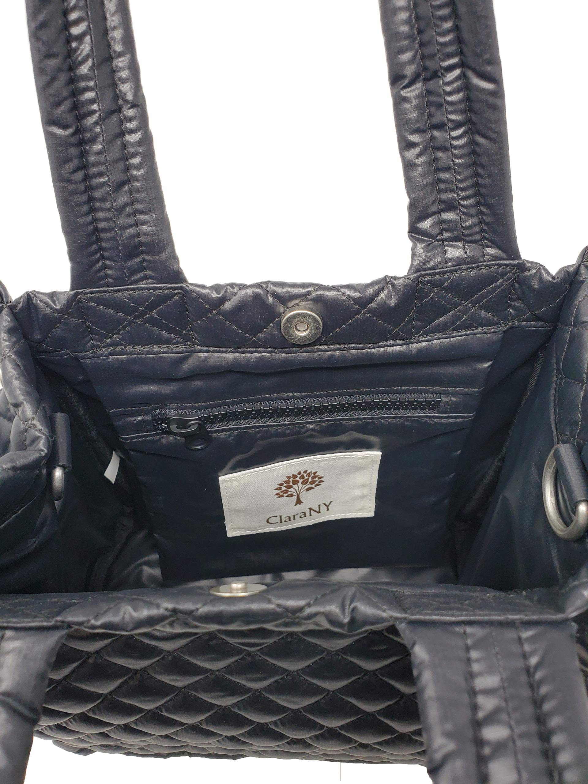 CLARANY Quilted Small Mini Tote water repellent (Black)