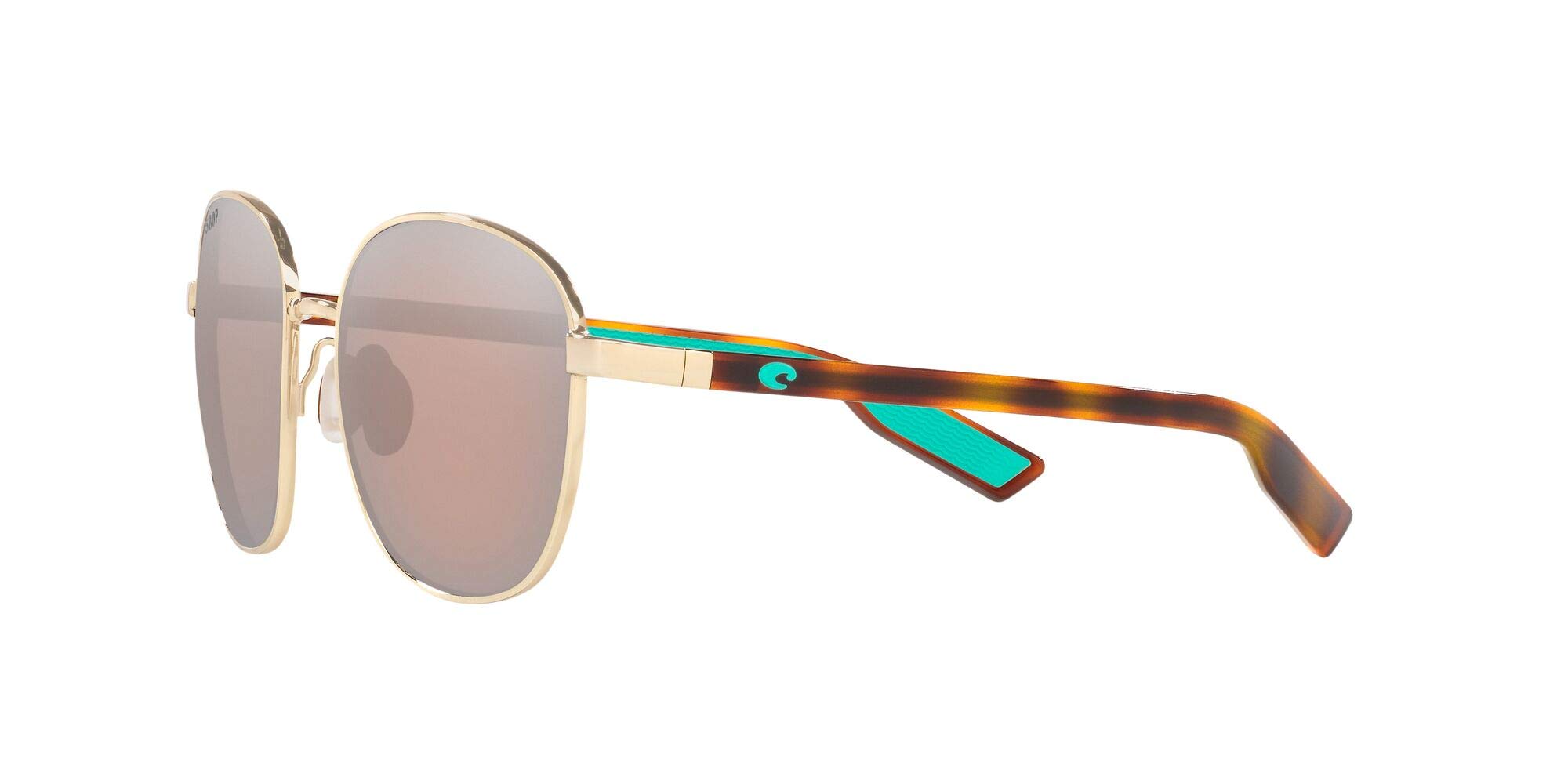 Costa Del Mar Womens Egret Square Sunglasses, Rose Gold/Grey Polarized-580P, 55 mm