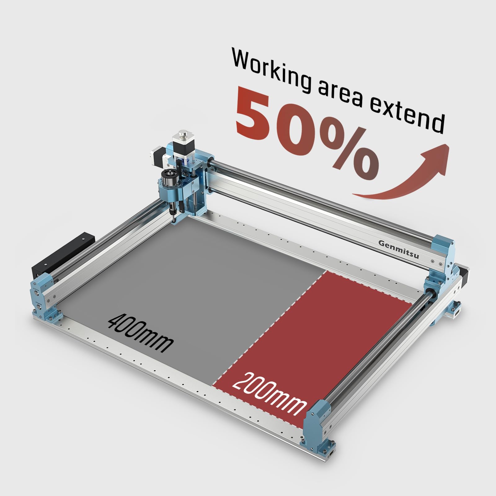 Genmitsu 4040-PRO X-Axis Extension Kit, 4040 Upgrade to 6040, CNC Accessories for 4040-PRO CNC Router Machine, Extended Working Area 600 x 400mm (23.62’’ X15.75’’), 40P-XE60