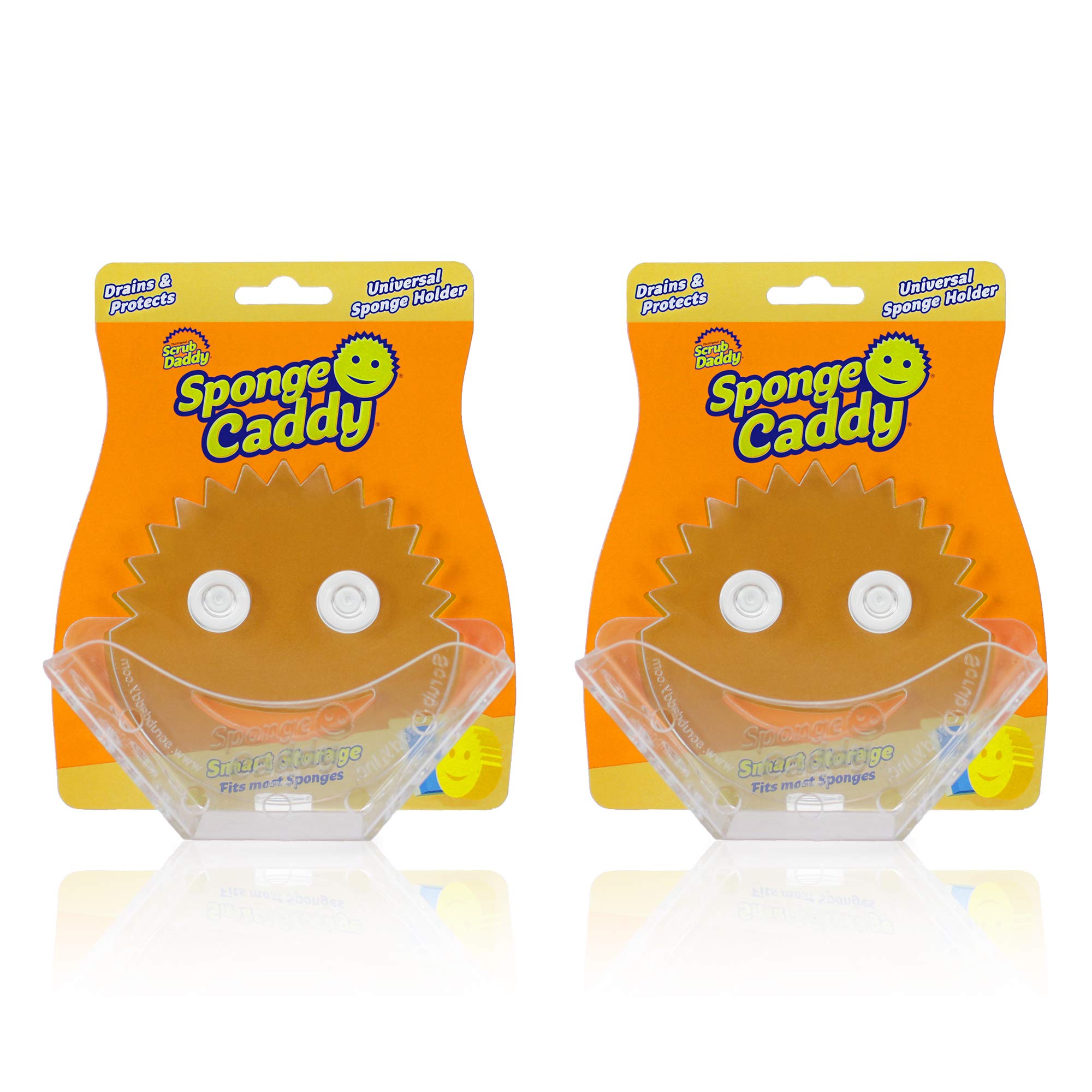 Scrub Daddy Sponge Holder - Sponge Caddy- Suction Sponge Holder, Sink Organizer for Kitchen and Bathroom, Self Draining, Easy to Clean Dishwasher Safe, Universal for Sponges and Scrubbers - 2 pack