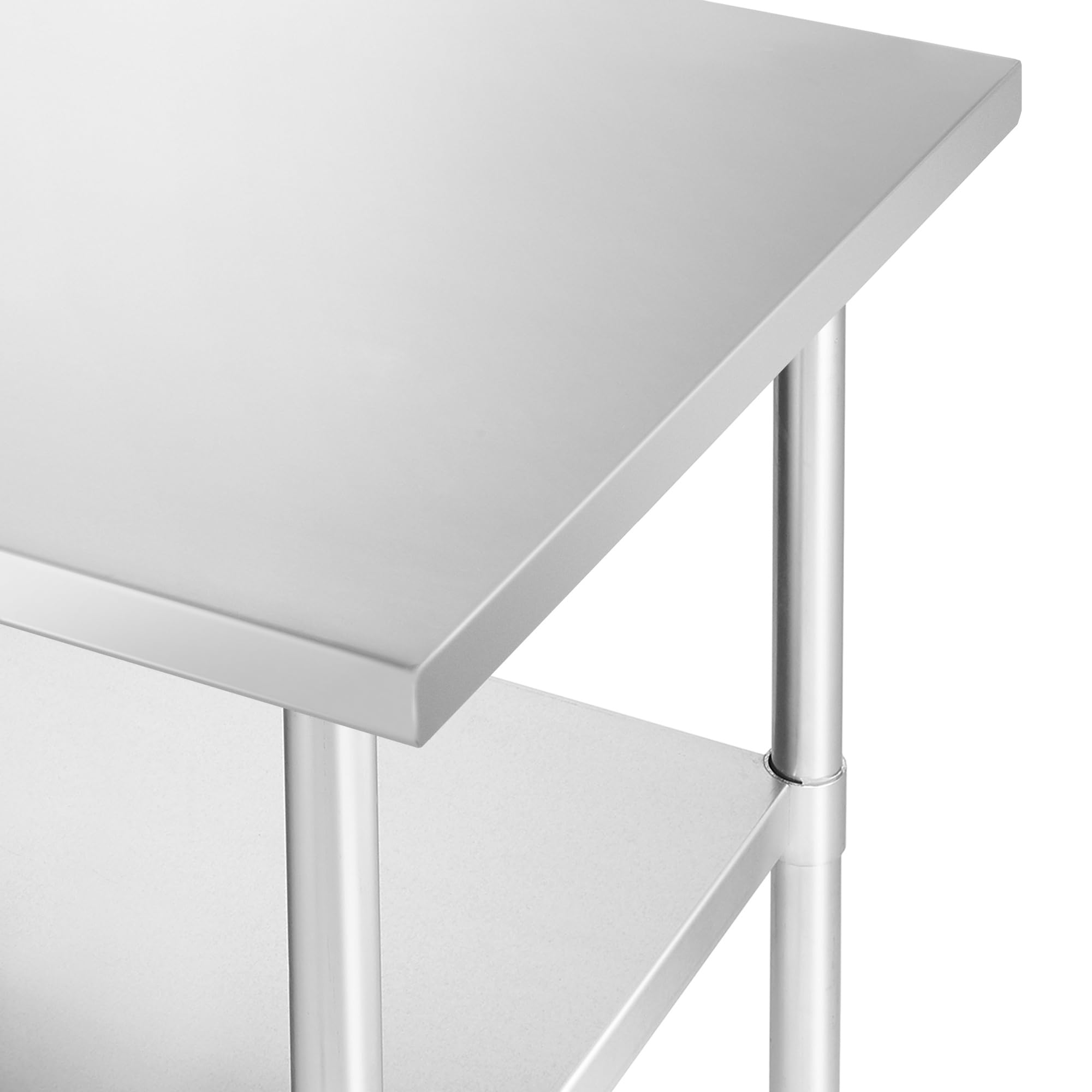 KUTLER Stainless Steel Table 24 x 12 Inches, NSF Heavy Duty Commercial Kitchen Prep and Work Table with Undershelf for Restaurant, Hotel, Home