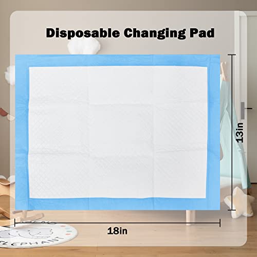 REFLYAWAY Baby Disposable Changing Pads - Soft Non-Woven Fabric (25 Pads) Underpads 13 x 18 Inches Ultra Absorbent Waterproof Protective Pee Pads for Babies, Kids, Adults, Elderly(Small Blue)