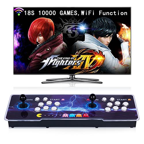 RegiisJoyγ10000 Games in 1 γ Arcade Game Console WiFi Function Pandora Box Arcade 18S for PC & Projector & TV,1280X720,Search/Hide/Save/Load/Pause Games,